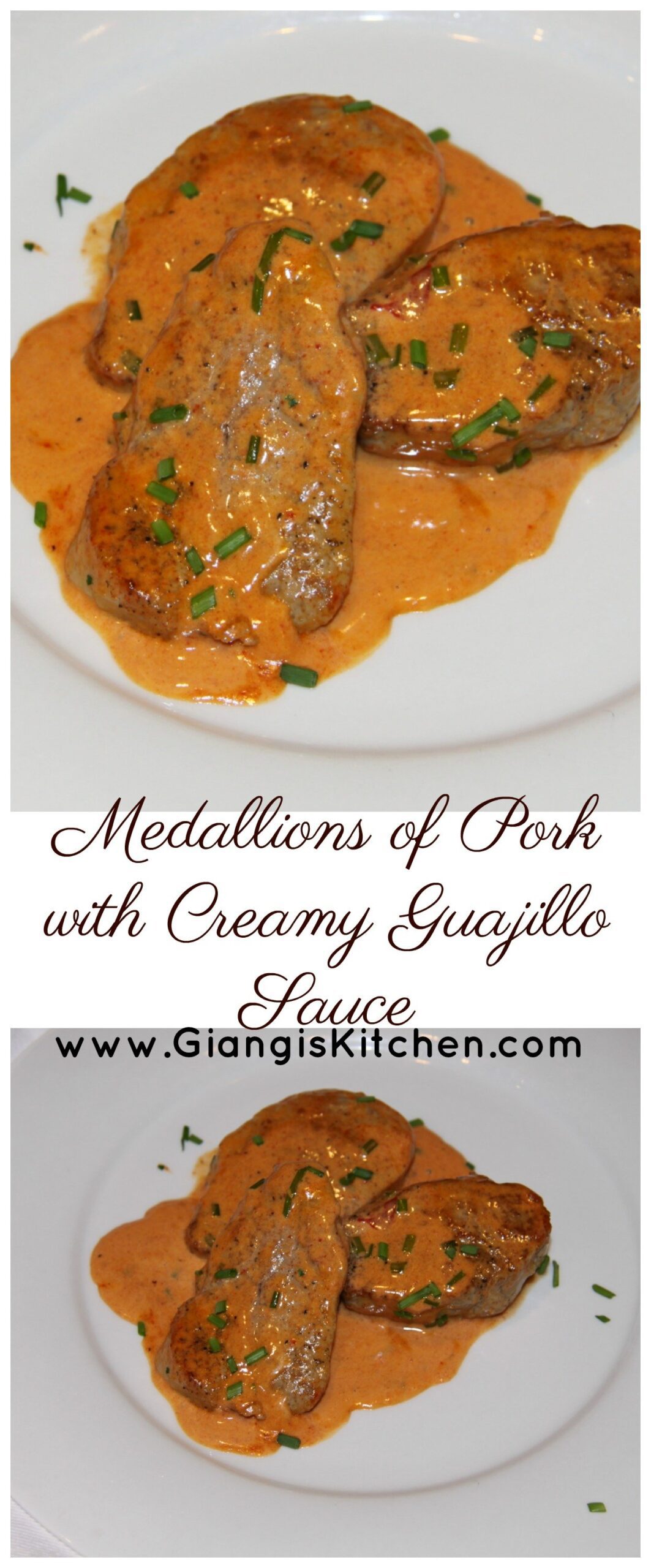 Medallions of Pork Tenderloin with Creamy Guajillo Chili Sauce | Giangi ...