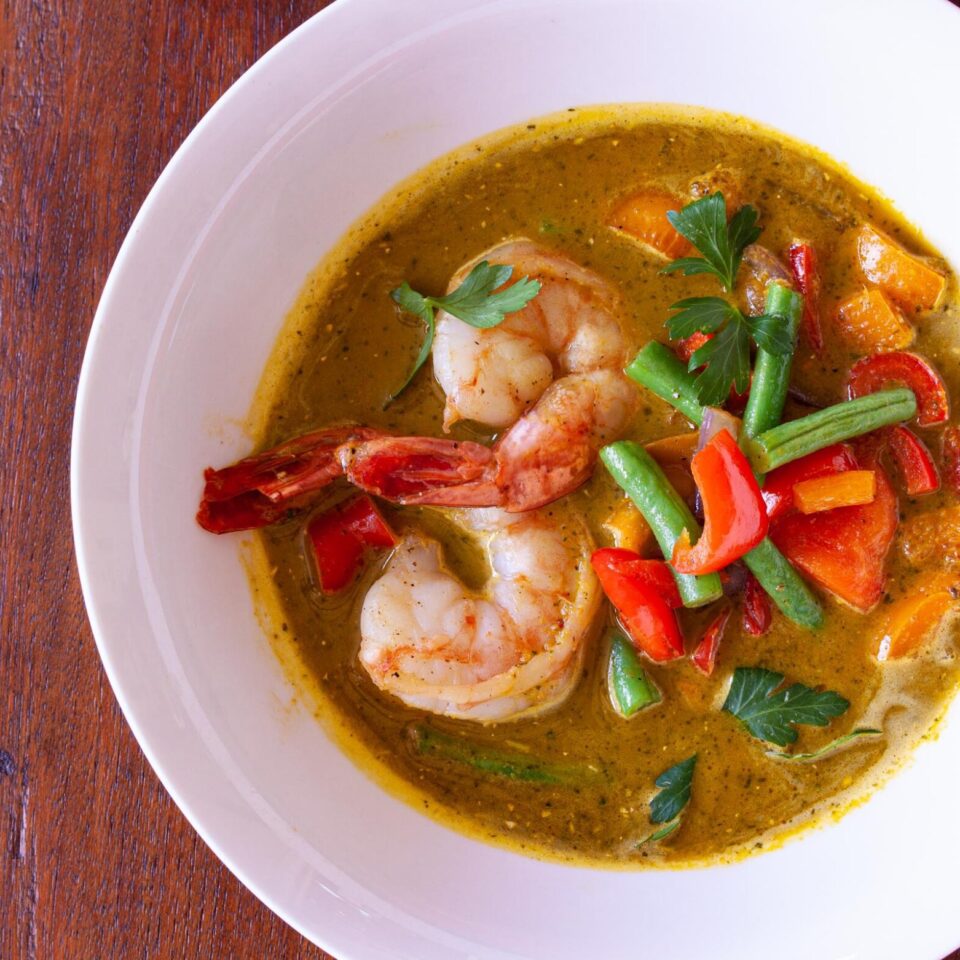 Prawns With Carrot-Ginger Coconut Sauce | Giangi's Kitchen