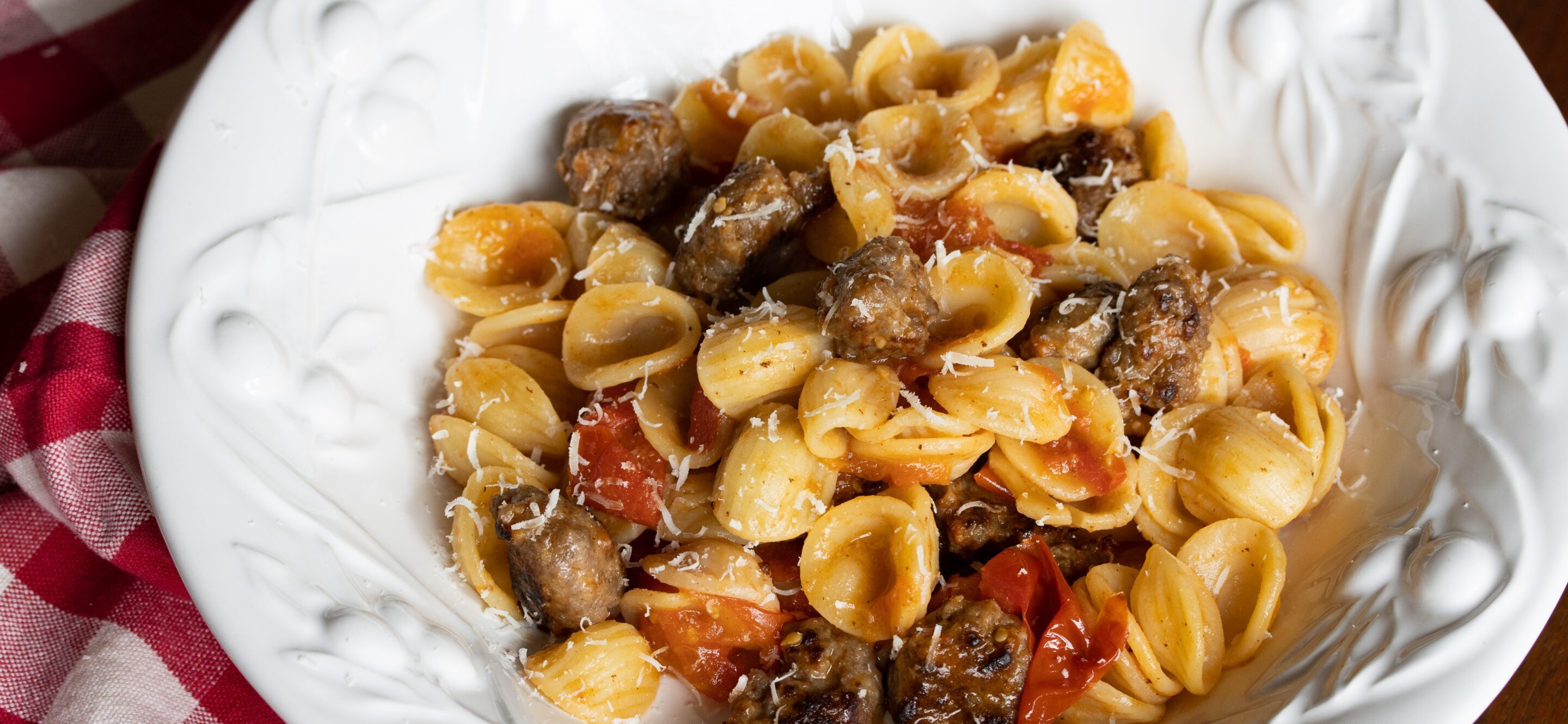 Orecchiette Pasta with Sausage and Tomatoes | Giangi's Kitchen