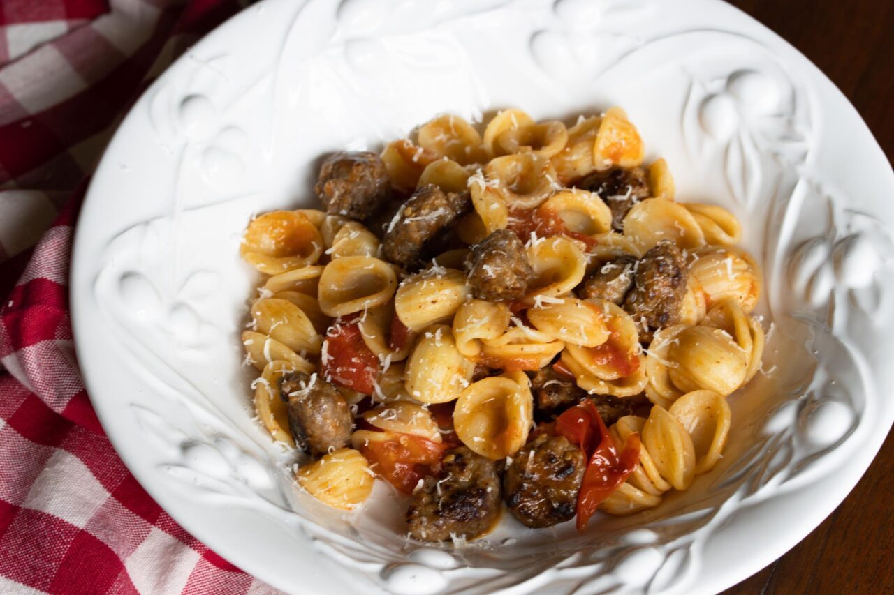 Orecchiette Pasta with Sausage and Tomatoes | Giangi's Kitchen