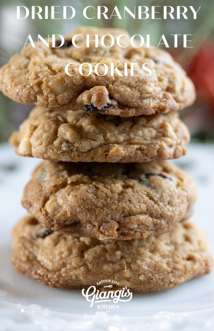 Dried Cranberry Chocolate Cookies - The Best Recipe Ever | Giangi's Kitchen