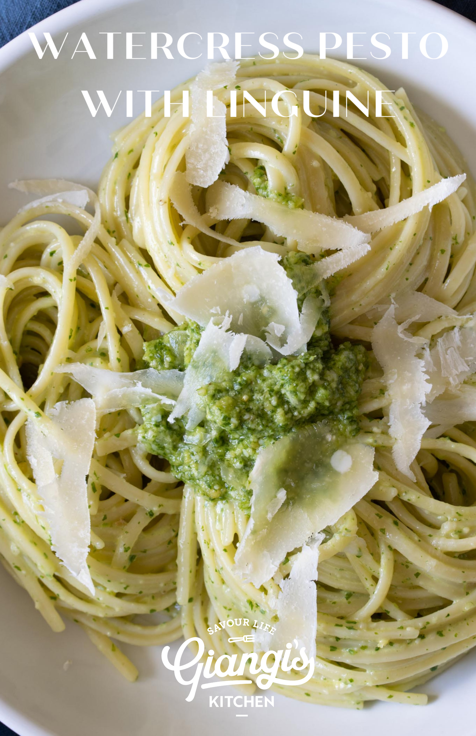 Watercress Pesto with Linguine | Giangi's Kitchen