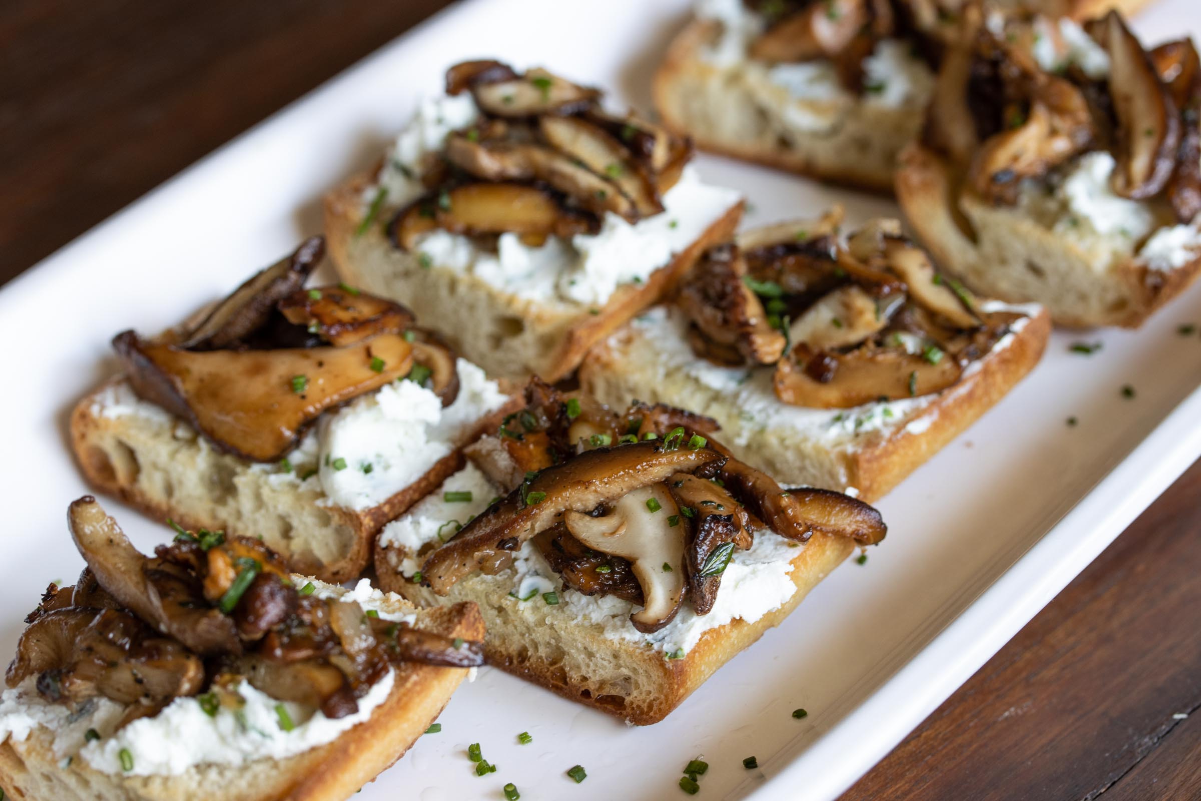 Mushroom Goat Cheese Toasts - The Best Snack | Giangi's Kitchen