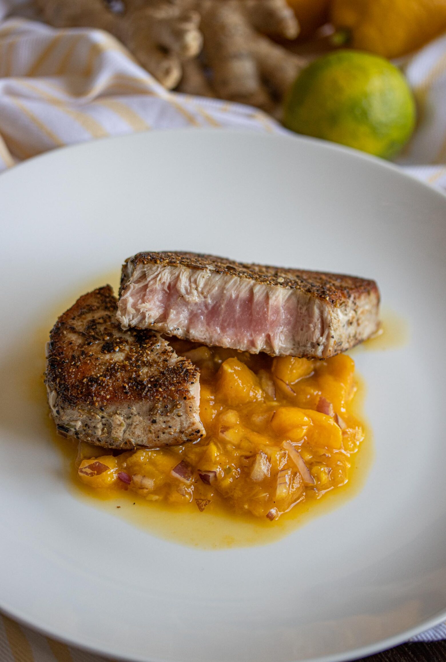 Yellowfin Tuna with Spicy Mango Salsa | Giangi's Kitchen