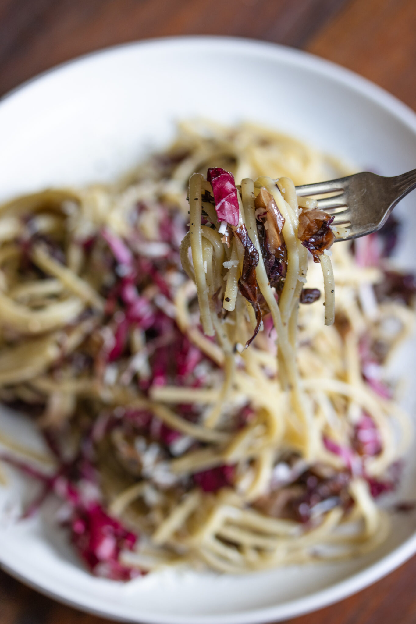 Linguine Pasta, Radicchio and Pecorino Romano | Giangi's Kitchen